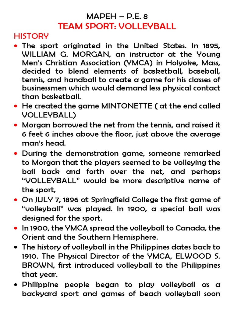 History and Equipment of Volleyball | PDF | Volleyball | Teams