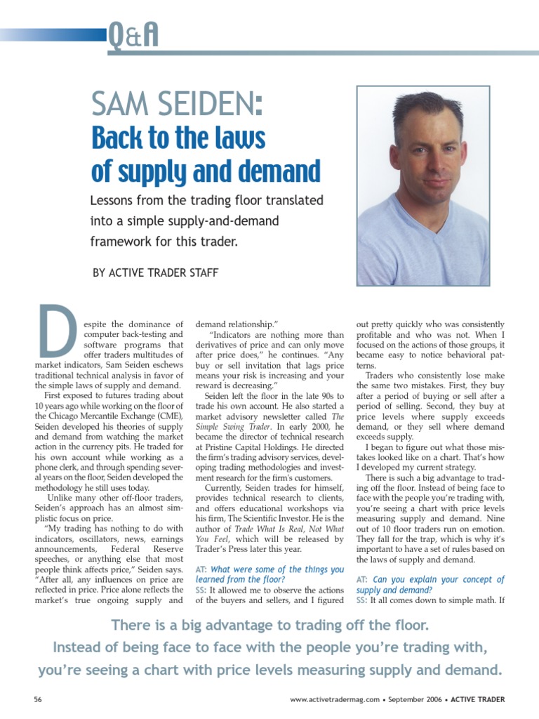 Sam Seiden's Supply and Demand Trading | PDF | Market Trend | Prices