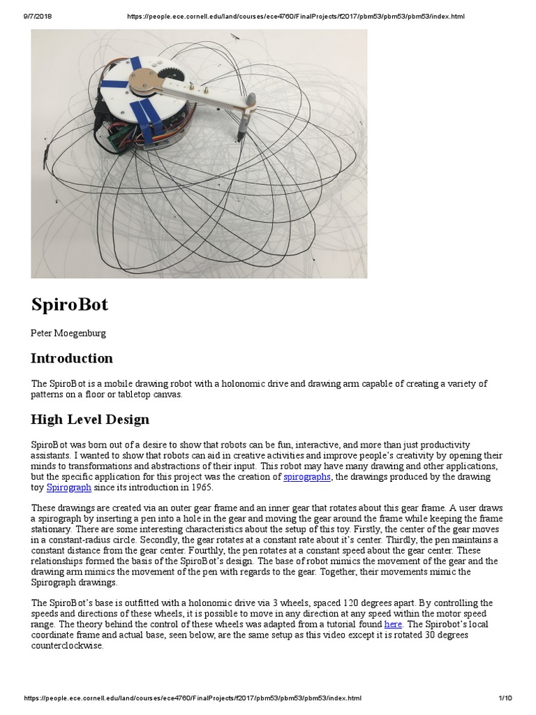 Spirobot: Spirographs Spirograph | PDF | Electric Motor | Euclidean Vector