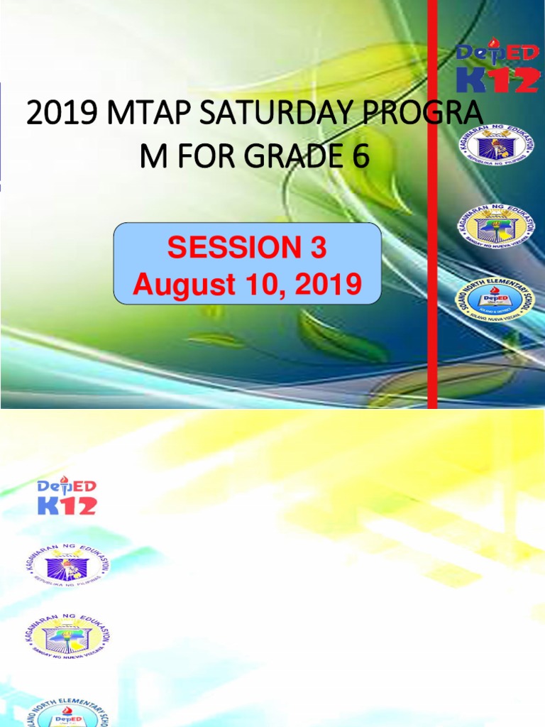 2019 Mtap Grade 6 Session 3 | PDF | Fraction (Mathematics) | Notation