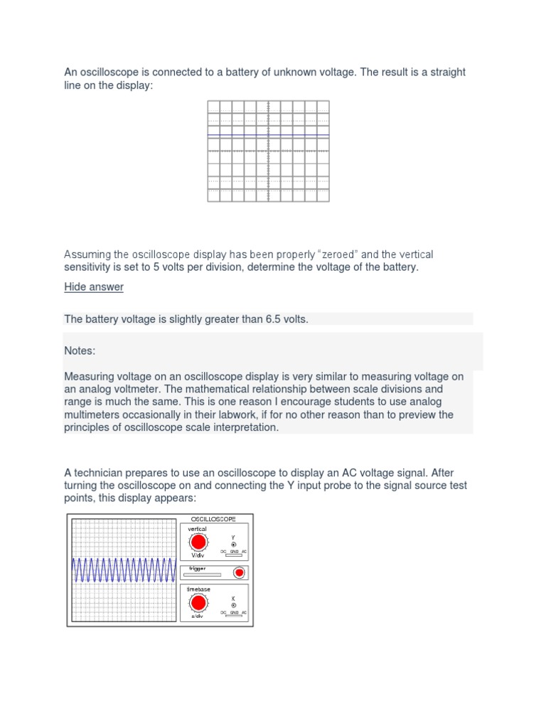 Practical Questions Oscilloscope | PDF | Amplitude | Voltage