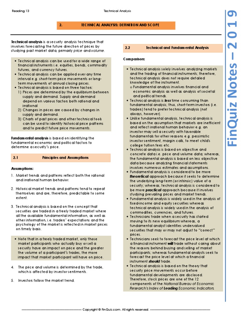 Cfa-Level1 Juice Notes | PDF | Technical Analysis | Market Trend