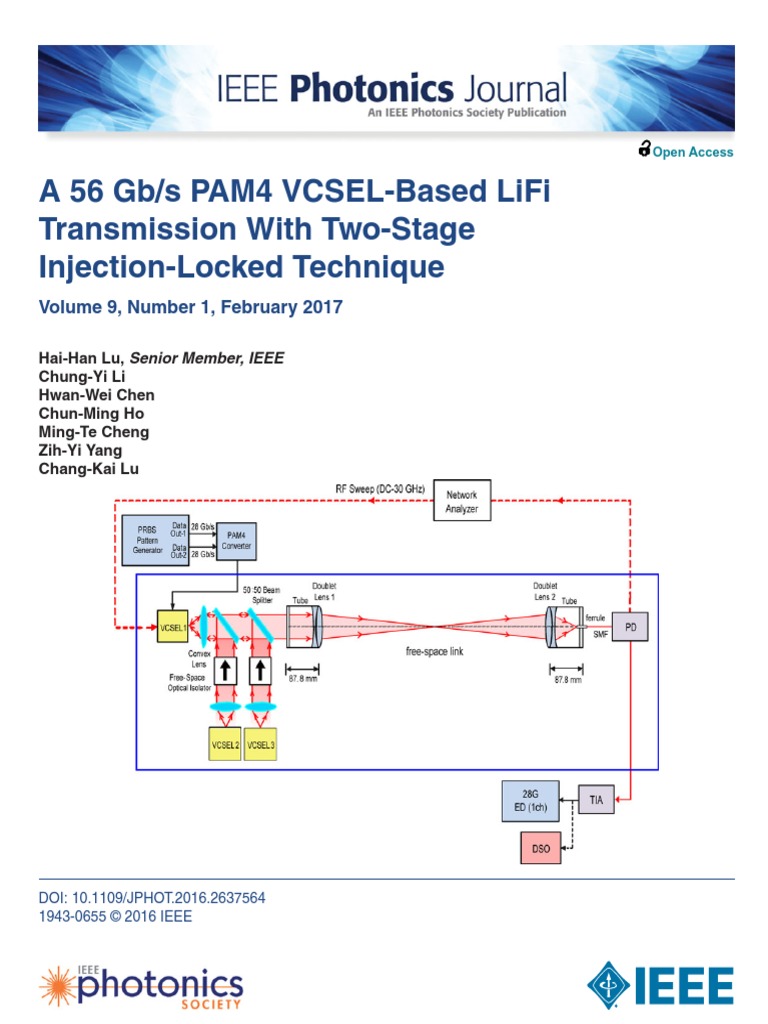 A 56 GB/S Pam4 Vcsel-Based Lifi Transmission With Two-Stage Injection-Locked Technique | PDF ...