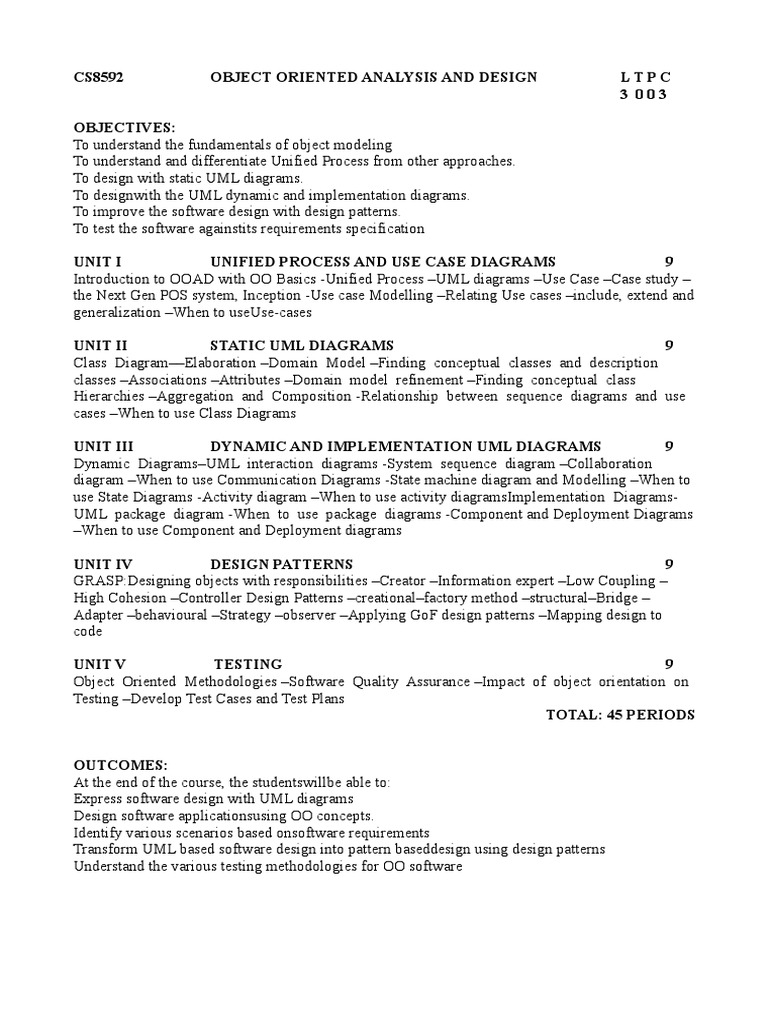 Syllabus R2017 Anna University | PDF | Software Design Pattern | Object Oriented Programming