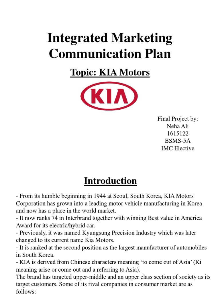 KIA Motors | PDF | Brand | Market Segmentation