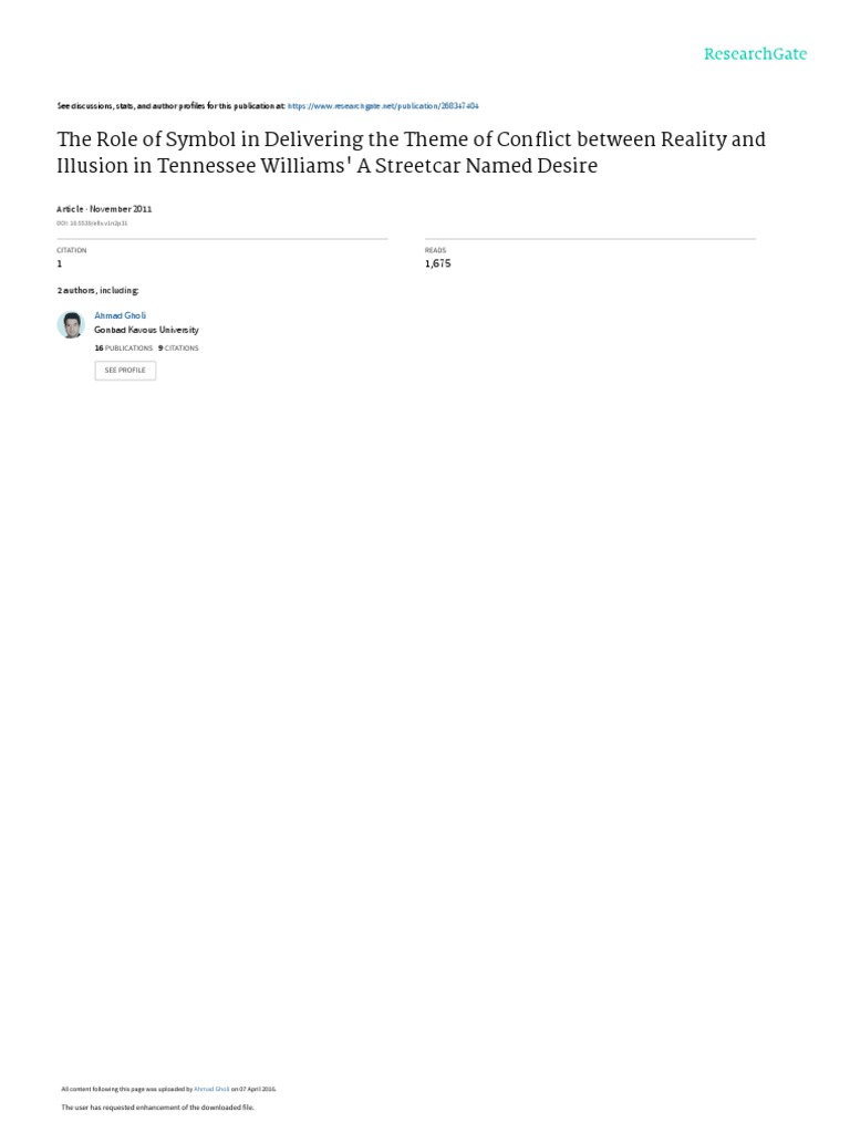 The Role of Symbol in A Streetcar Named Desire | PDF | Symbols ...