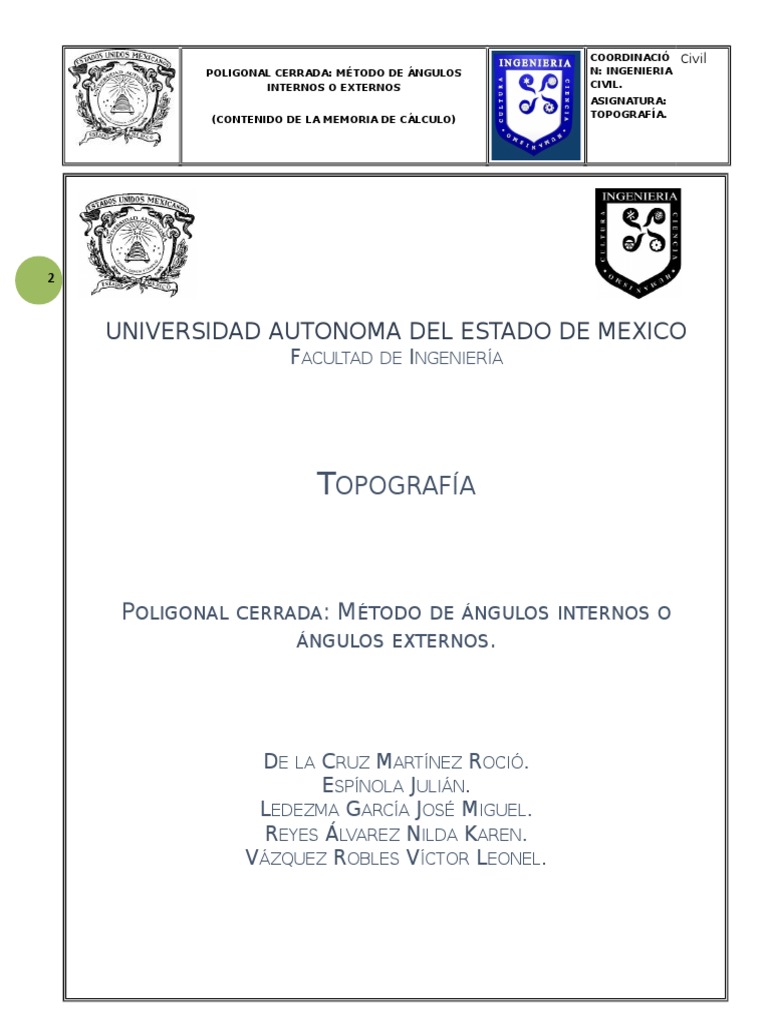 Poligonal Cerrada Método de Ángulos Internos Ó Ángulos Externos | PDF ...
