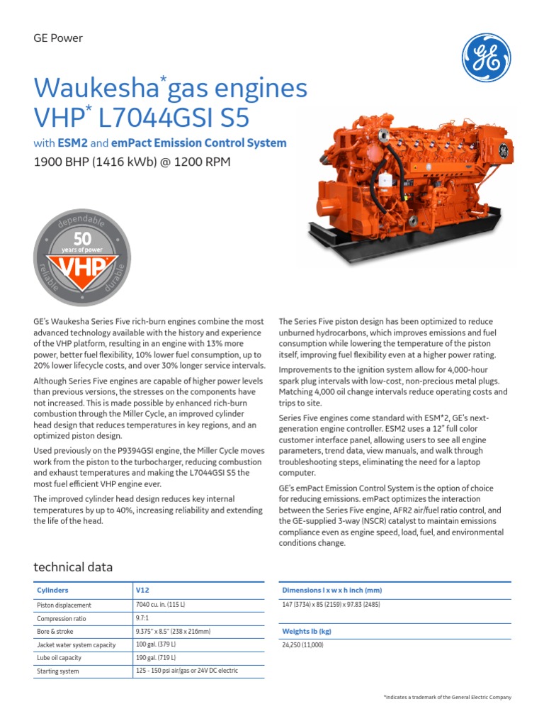 VHP Engine Datasheet 7044 | PDF | Engines | Propulsion