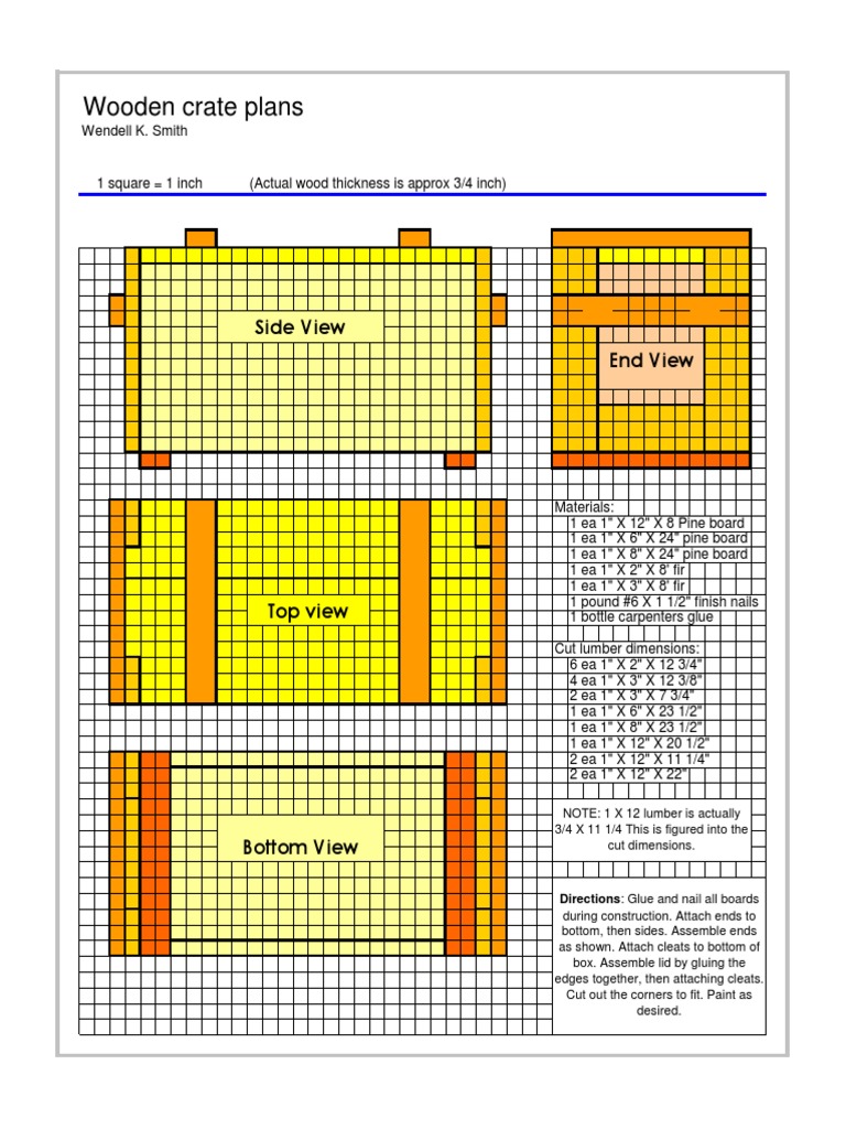 Wooden Crate Plans: Directions: Glue and Nail All Boards | PDF ...