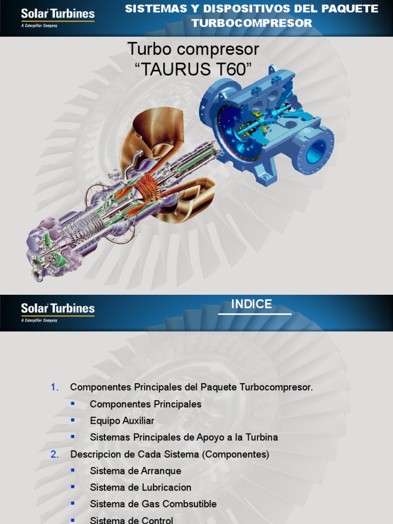 Componentes del Turbo Compresor TAURUS T60 | PDF | Turbocompresor ...