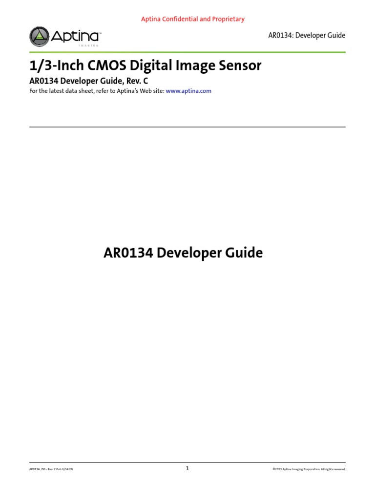 1/3-Inch CMOS Digital Image Sensor: AR0134 Developer Guide, Rev. C ...