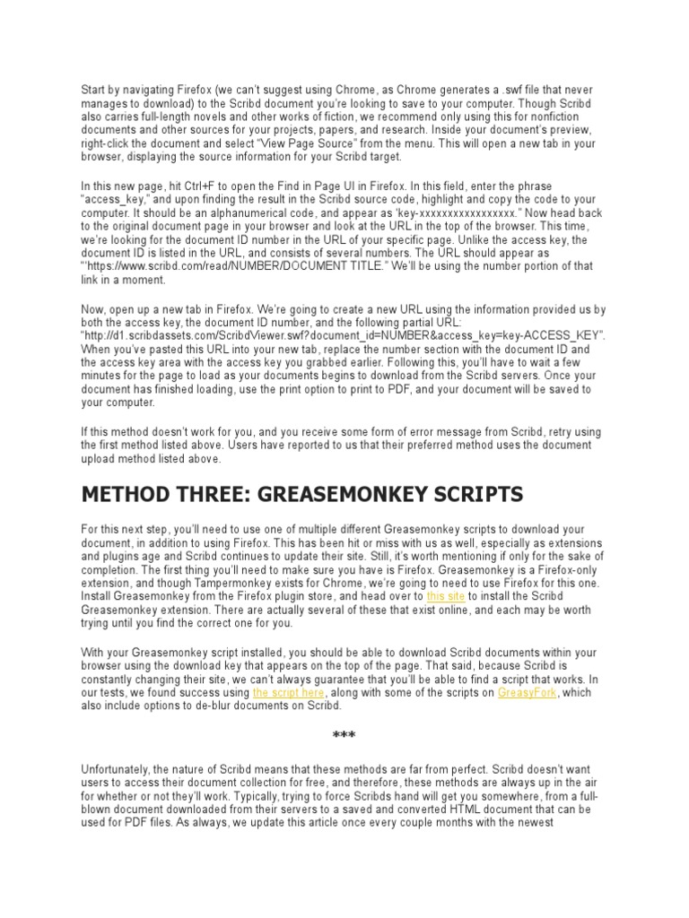 Method Three: Greasemonkey Scripts: This Site | PDF | Web Software | Internet