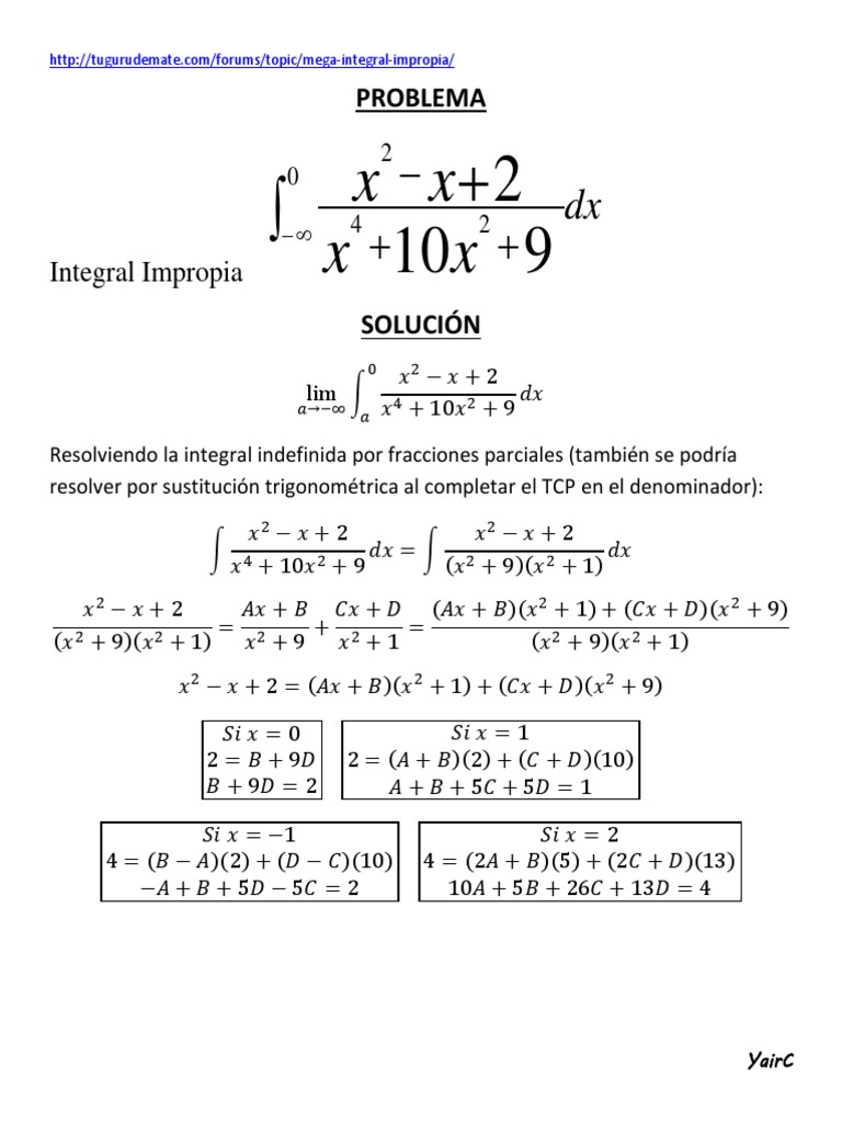Integral Impropia22 | PDF | Integral | Ecuaciones