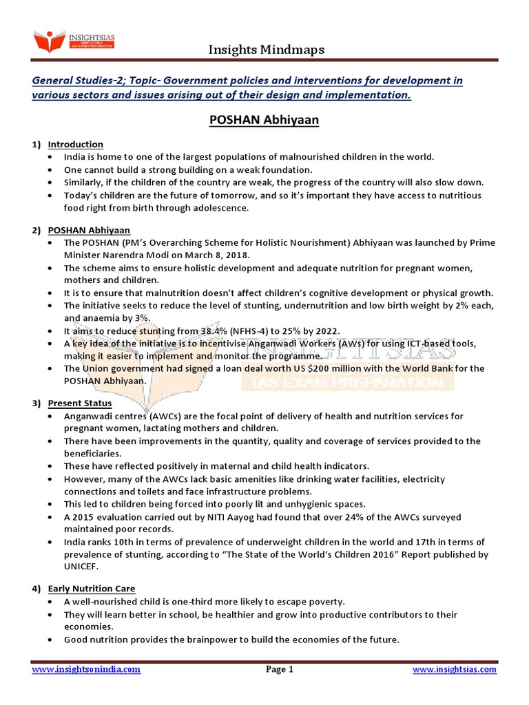 Poshan Abhiyaan Pdf Malnutrition Public Health