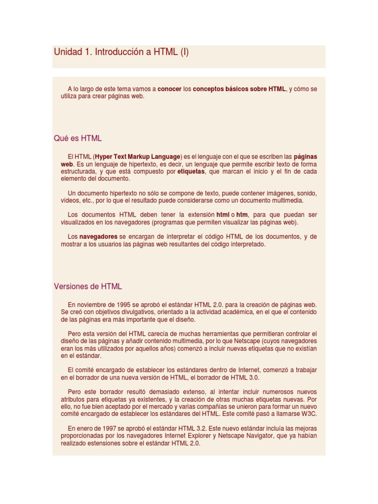 Curso de HTML | PDF | HTML | Página web