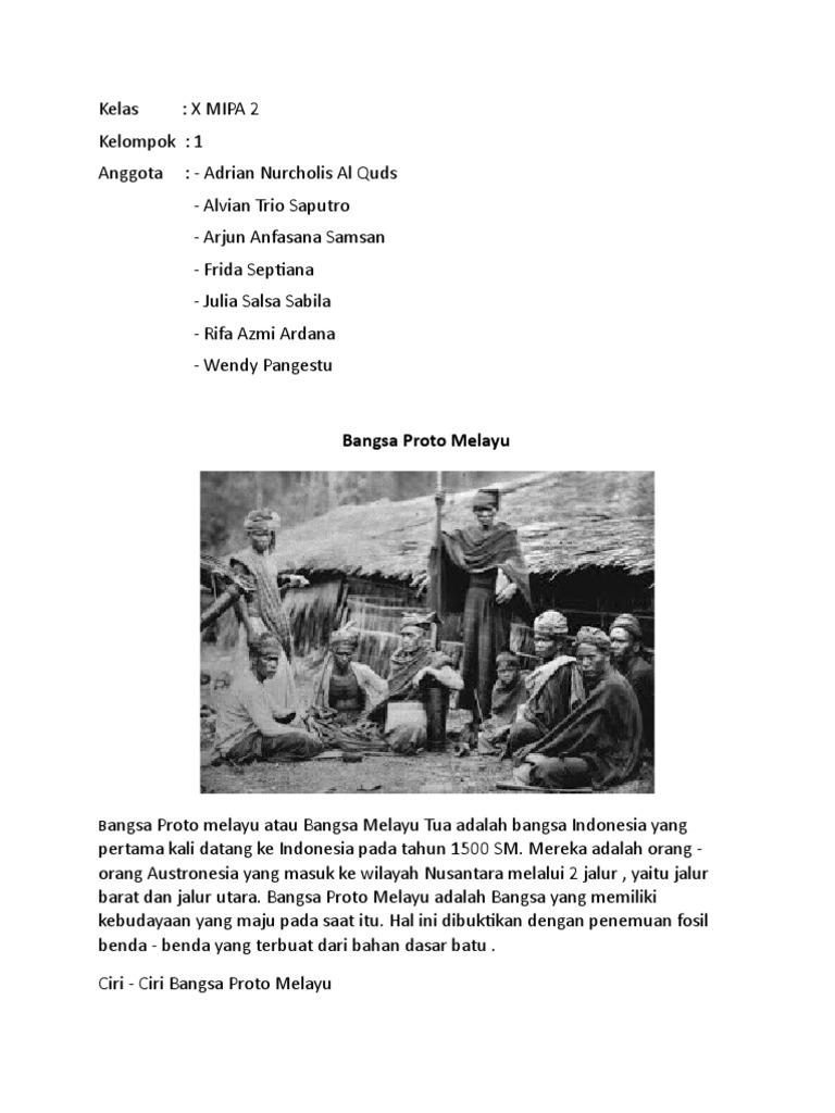 Bangsa Proto Melayu | PDF