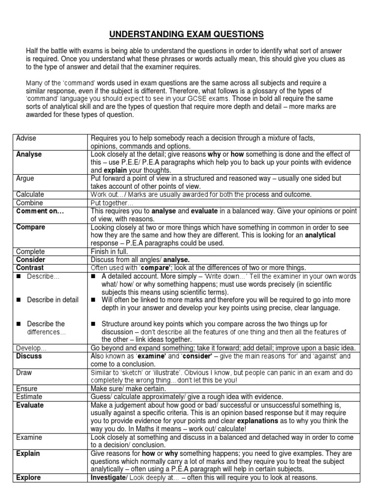 Glossary of Exam Terms PDF | Download Free PDF | Reason | Test (Assessment)