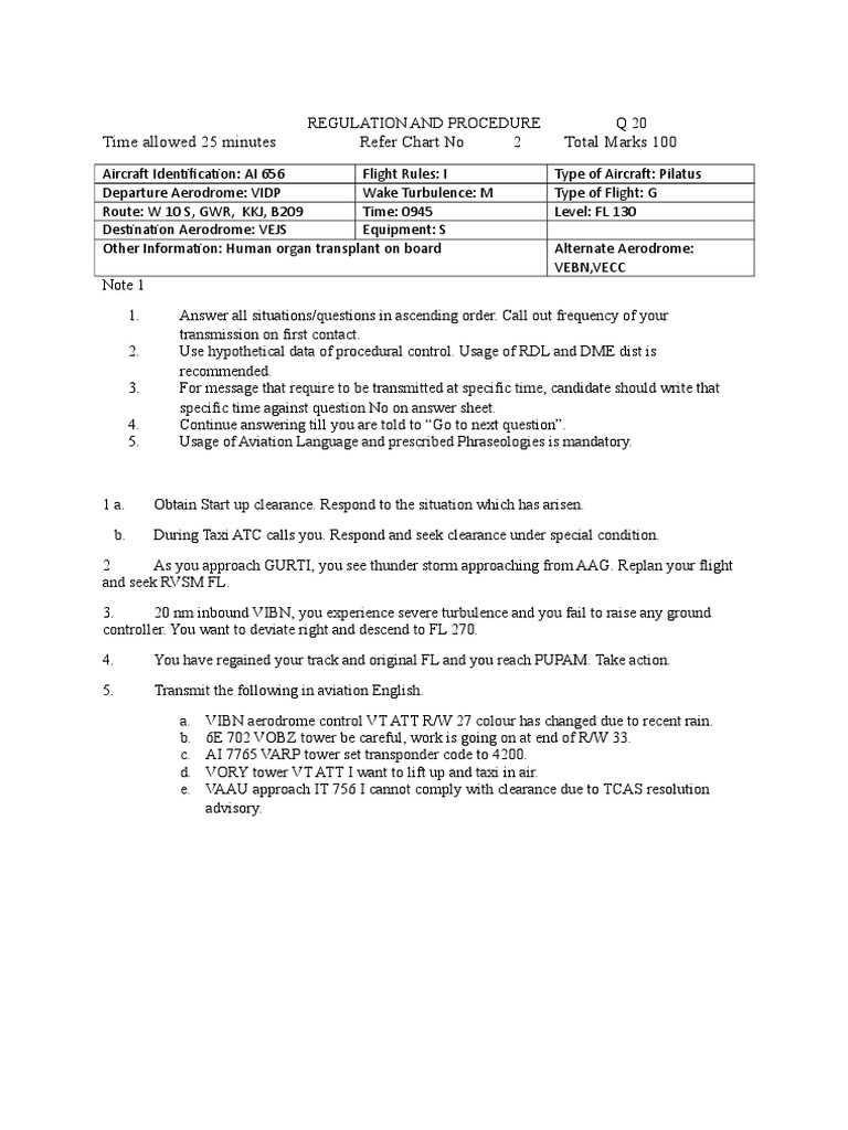 Regulation and Procedure | PDF | Air Traffic Control | Aviation