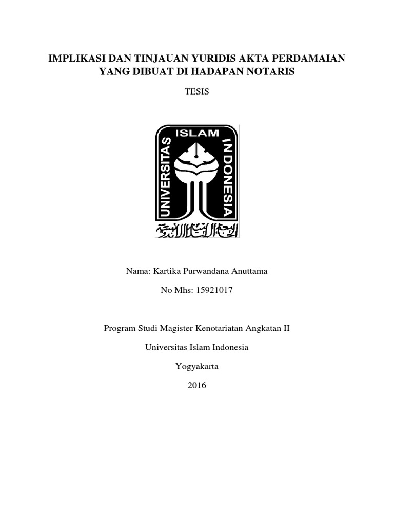 Tinjauan Yuridis Akta Perdamaian Notaris | PDF | Politik