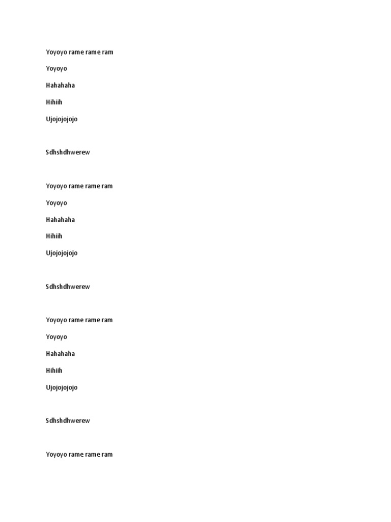 Repetitive Text Patterns Document | PDF