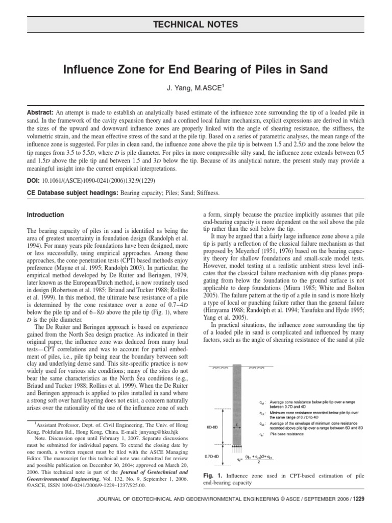 Yang Influence Zone JGGE | PDF | Deep Foundation | Young's Modulus