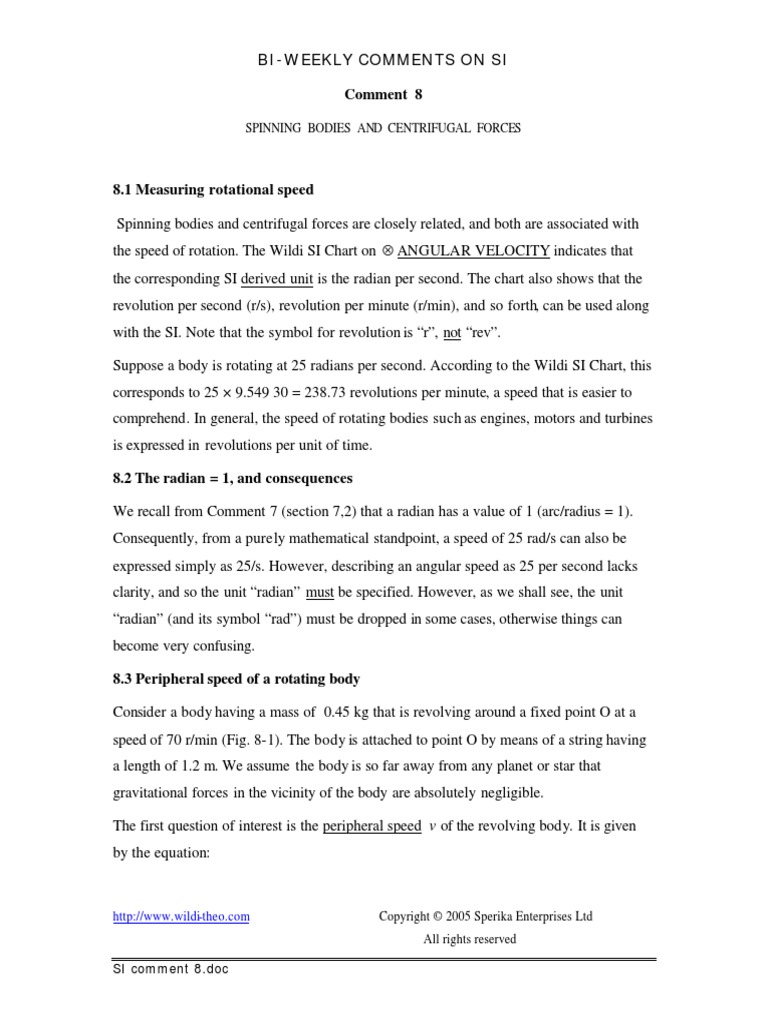 Angular and Peripheral Speed PDF | PDF | Speed | Force