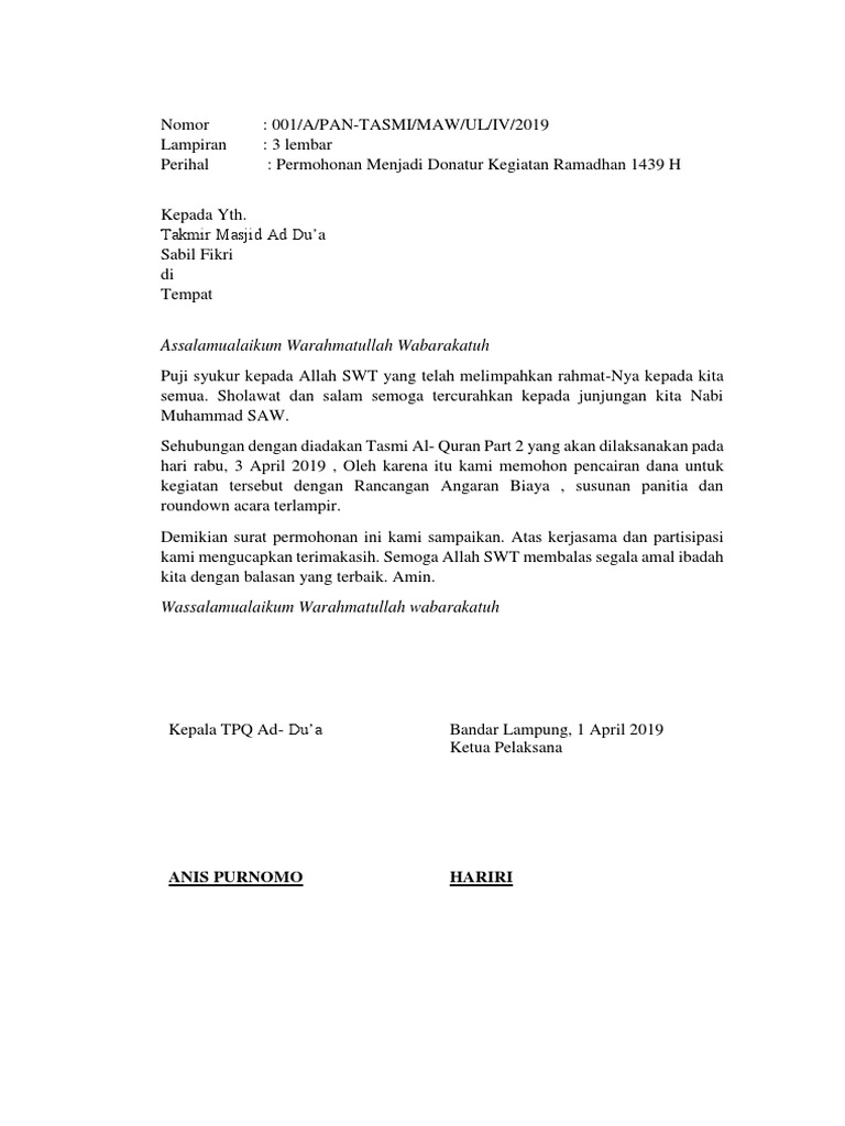 Proposal Tasmi Beserta Lampiran | PDF