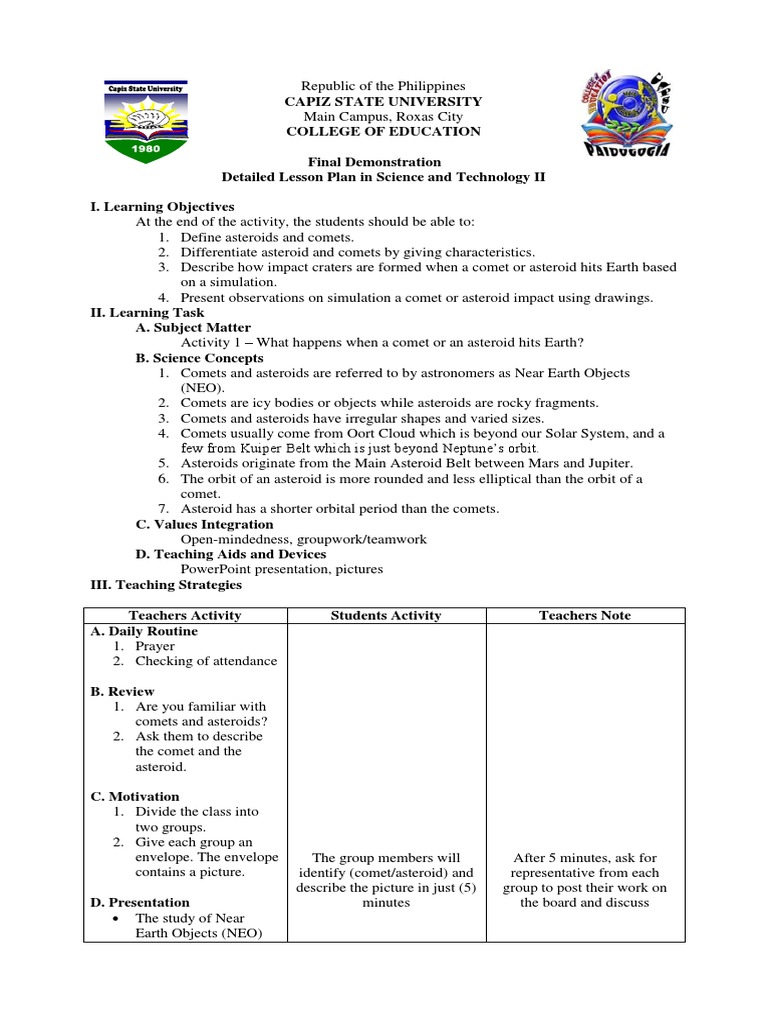 Lesson Plan | Download Free PDF | Asteroid | Comet