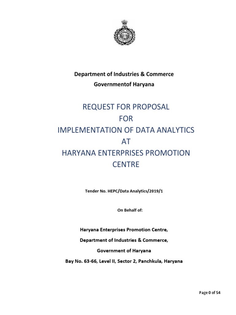 RFP for Data Analytics Implementation | PDF | Request For Proposal ...