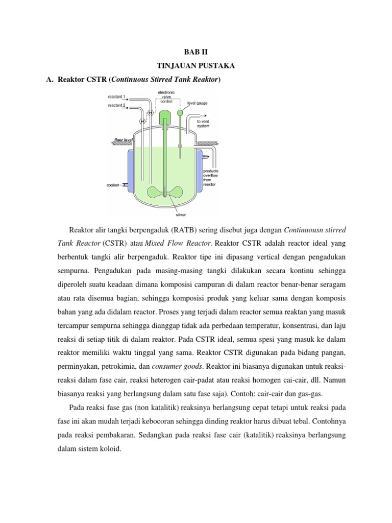 CSTR Reaktor | PDF