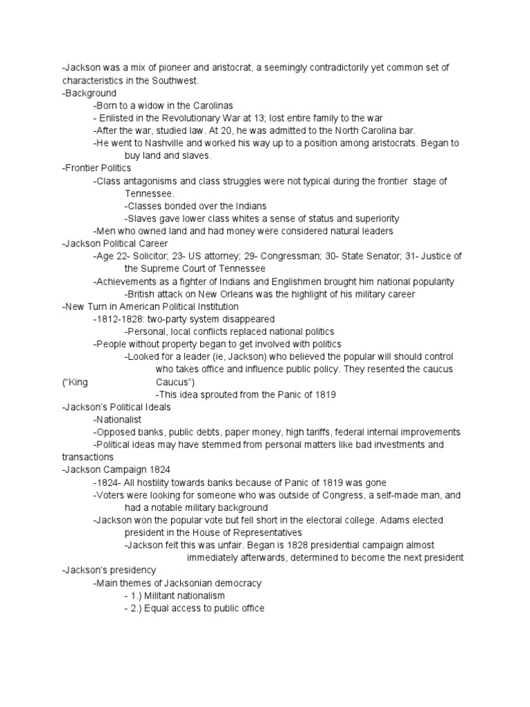 Jacksonian Democracy | PDF | Andrew Jackson | The United States