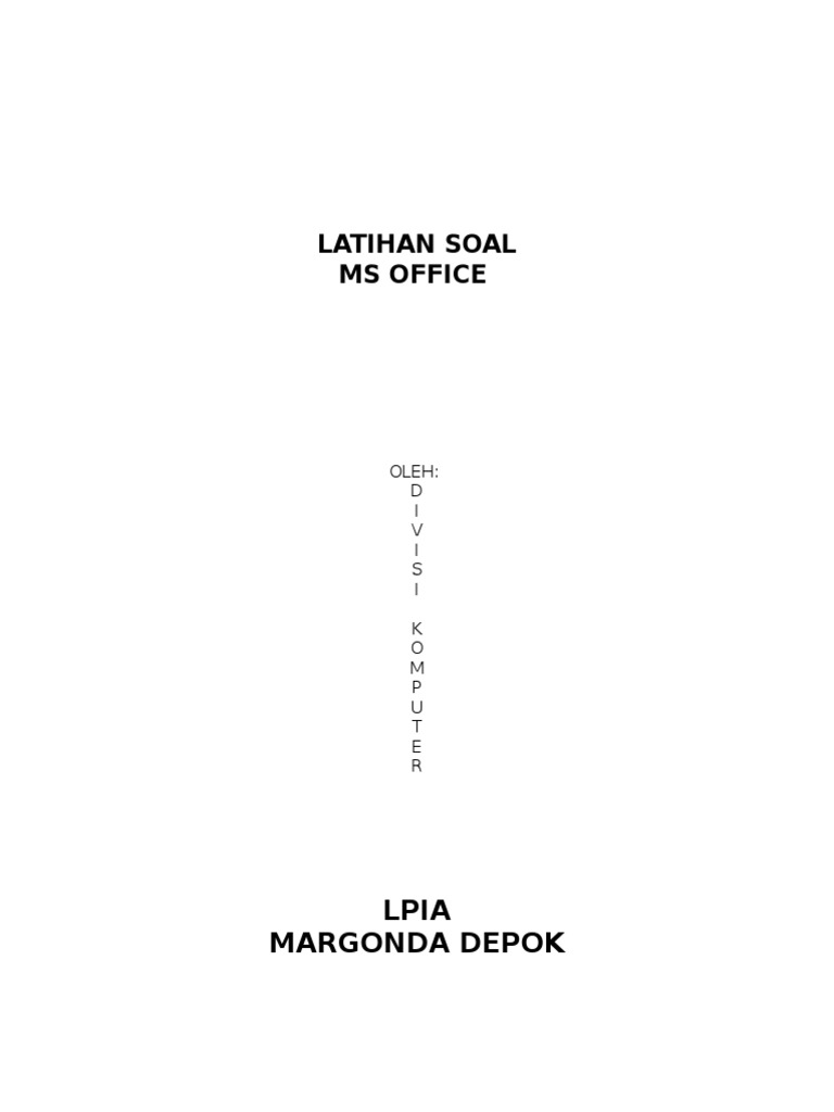 Latihan Soal Word Apl | PDF | Seni