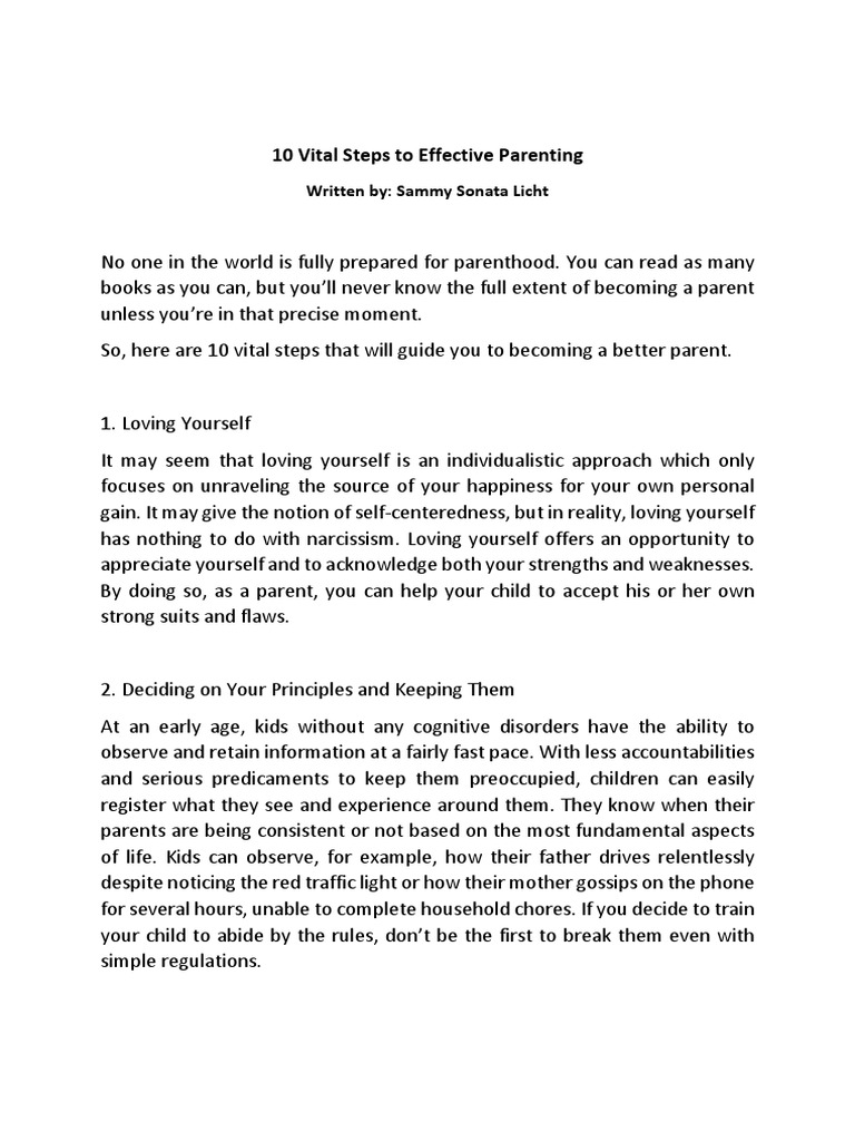 10 Vital Steps To Effective Parenting | PDF | Parenting | Relationships 10 Vital Steps To Effective Parenting | PDF | Parenting | Relationships