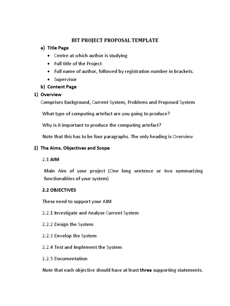 Bit Project Proposal Template | PDF | Computing | Areas Of Computer Science
