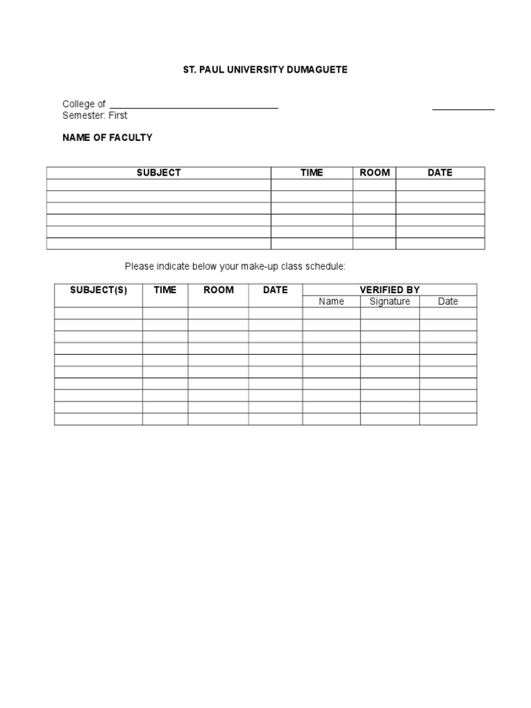 Sample Make-Up Class | PDF