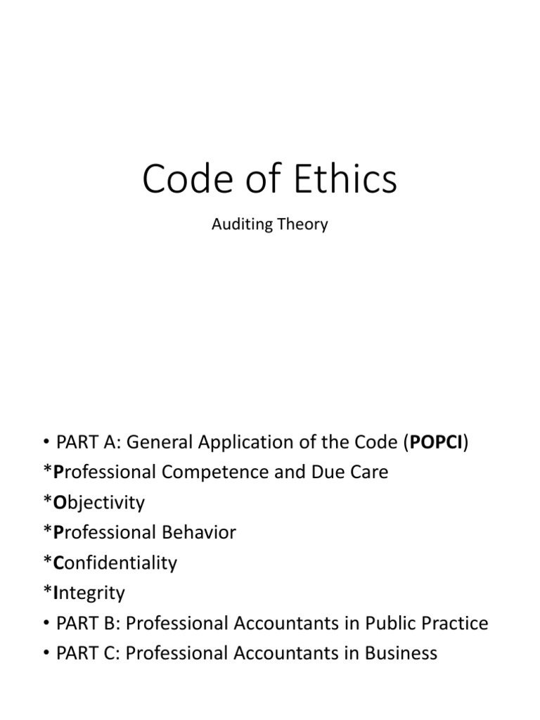 Audit Theory: Code of Ethics | PDF
