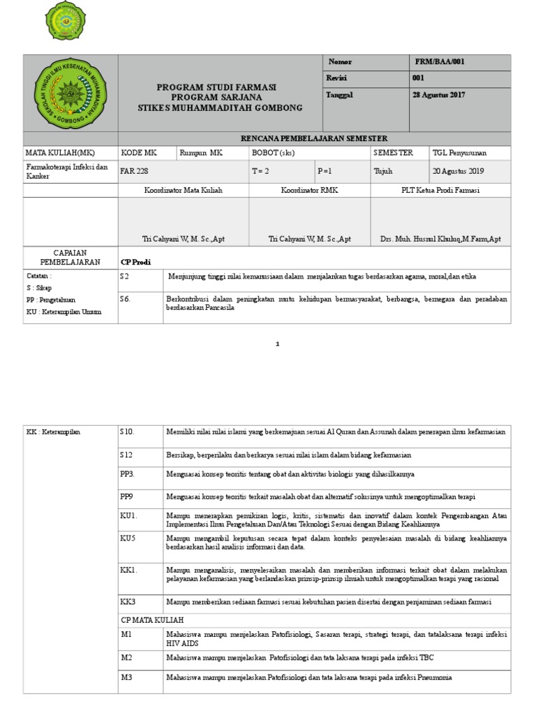 RPS Farmakoterapi Infeksi Dan Kanker | PDF