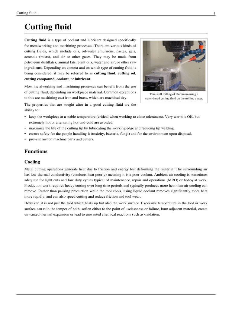 Cutting Fluid | PDF | Chemical Substances | Materials