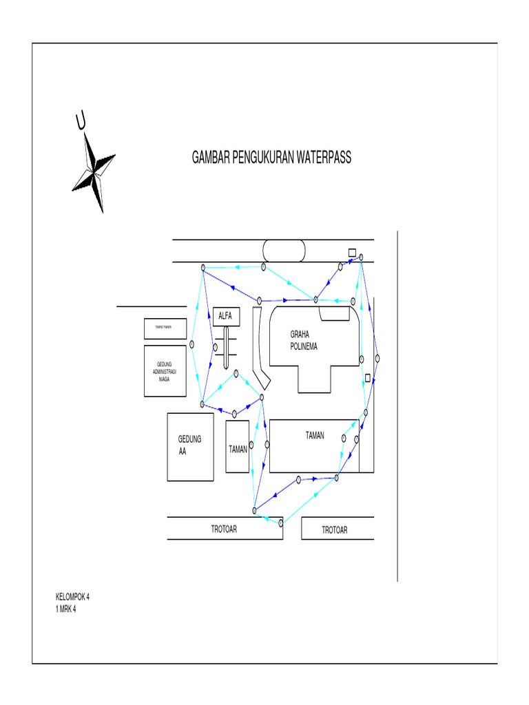 Gambar Pengukuran Waterpass: Gedung Administrasi Niaga | PDF
