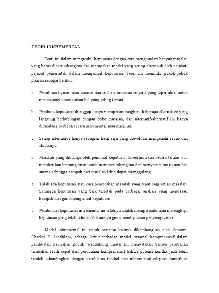 Teori Inkremental | PDF