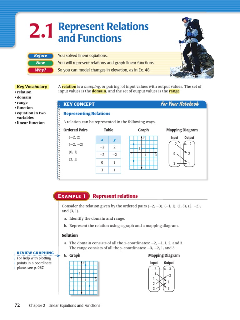 Represent Relations and Functions: For Your Notebook | PDF | Function (Mathematics) | Variable ...