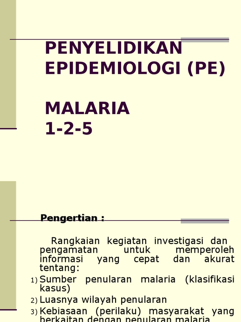 Pe Malaria | PDF