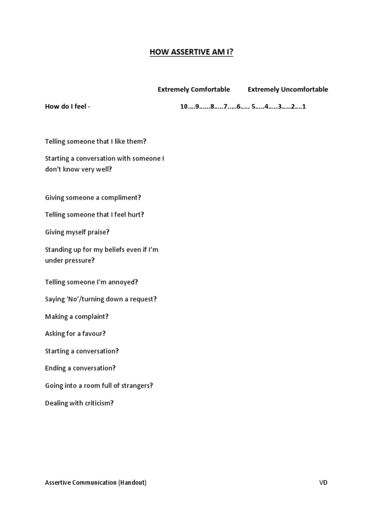 How Assertive Am I Quiz | PDF | Anger | Emotions