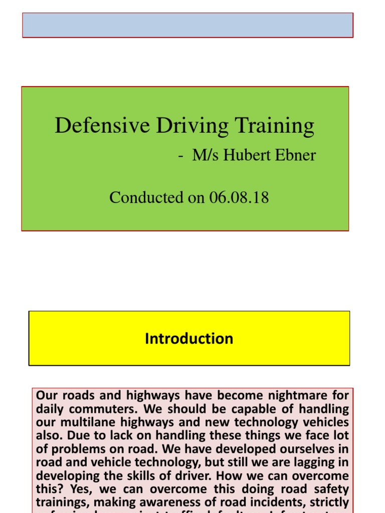 Defensive Driving | PDF