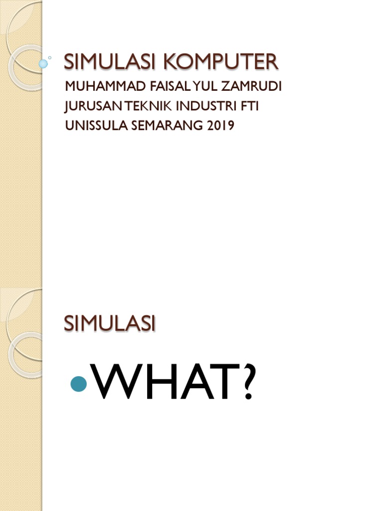 Simulasi Komputer 01 | PDF
