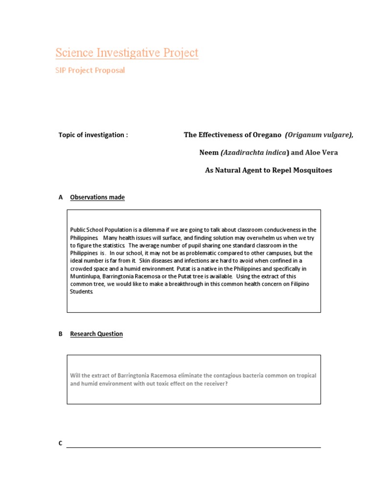 Science Investigative Project | PDF