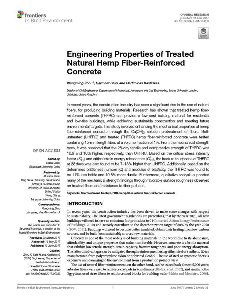 Engineering Properties of Treated Natural Hemp Fiber-Reinforced ...