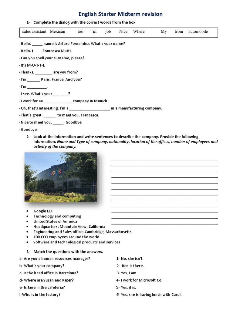 Business English Practice A1 | PDF | Business