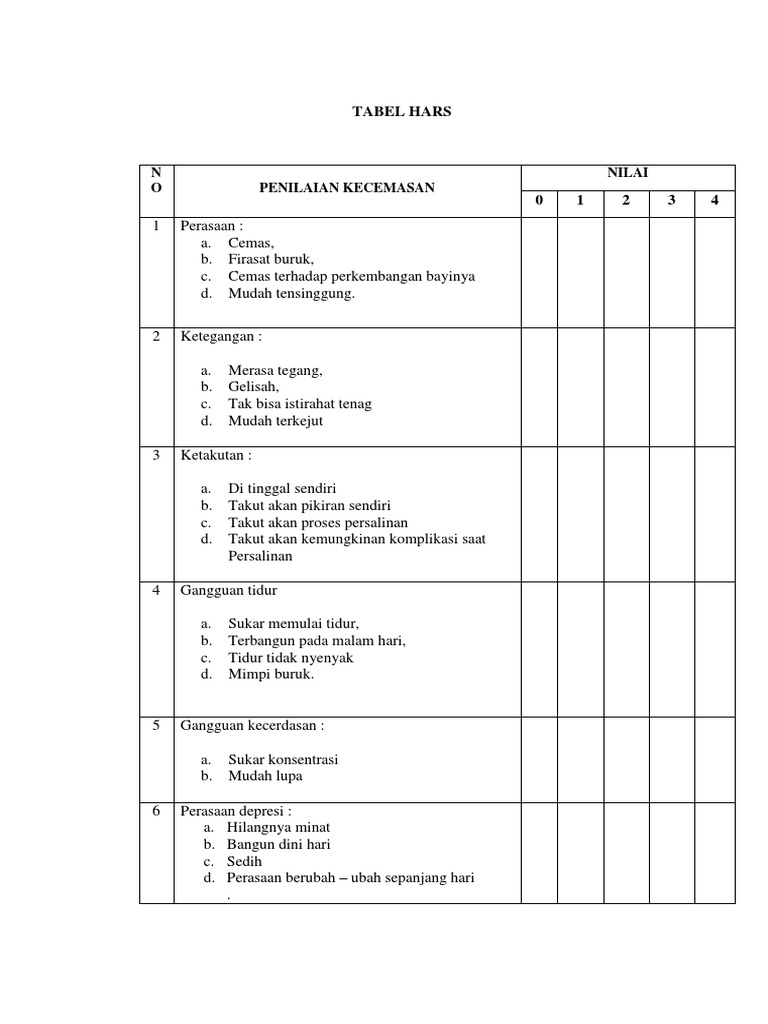 Tabel Hars | PDF