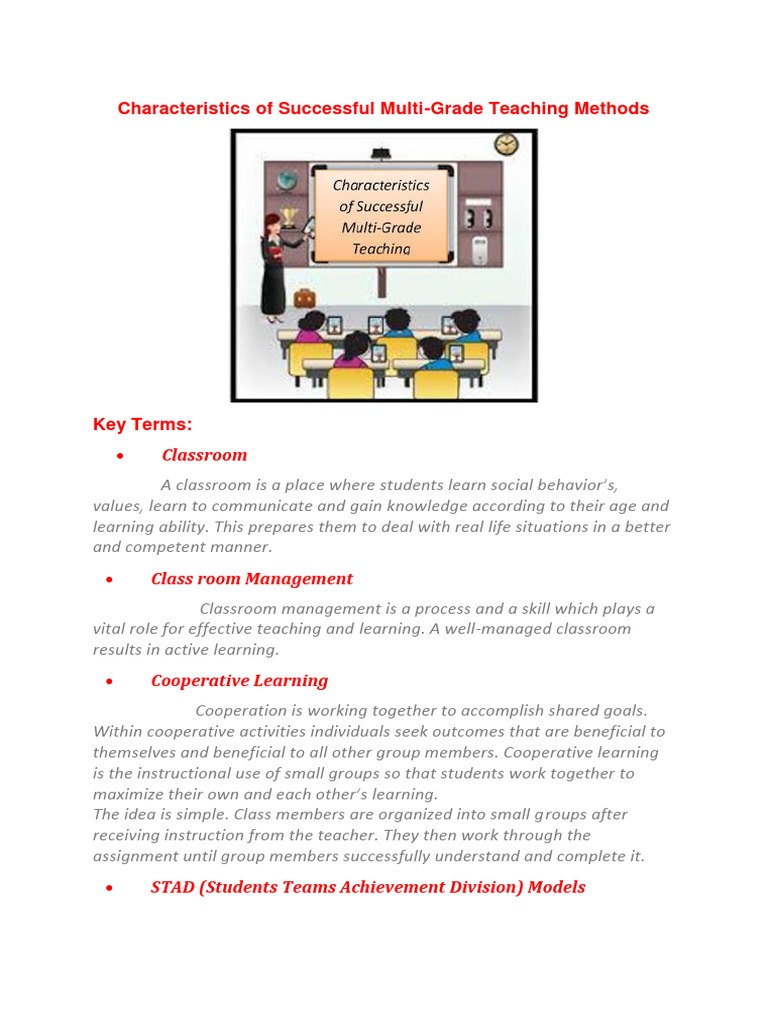 Characteristics of Successful Multi-Grade Teaching Methods: Classroom ...